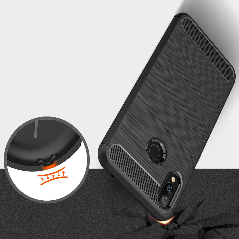 Flexi Slim Carbon Fibre Case for Huawei Nova 3i (Black)